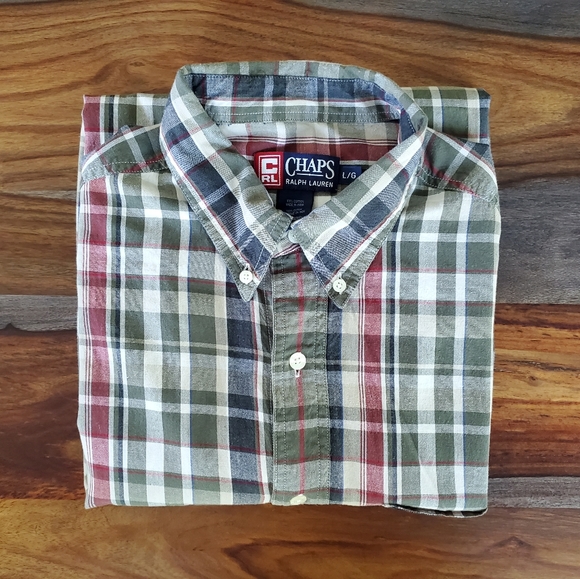 Chaps | Shirts | Chaps Ralph Lauren Mens Short Sleeve Shirt Large Plaid ...
